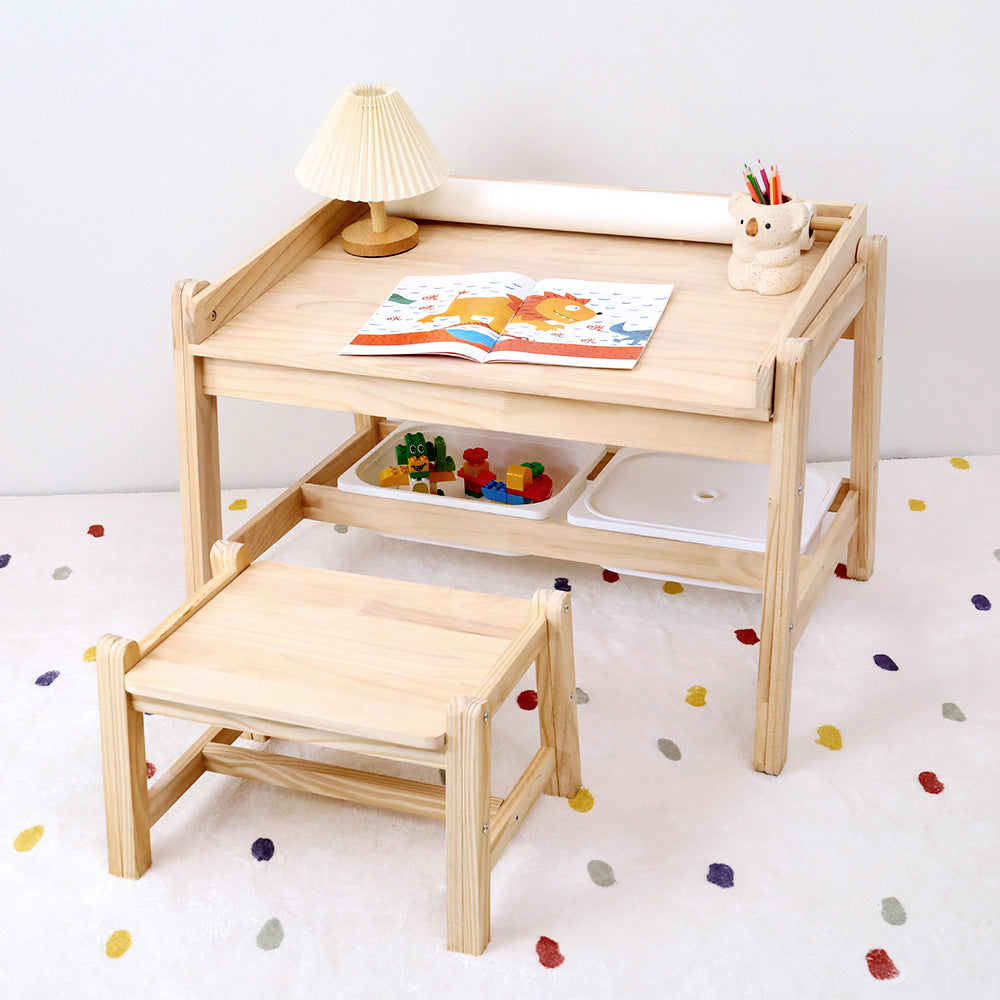 Montessori Adjustable Solid Wood Table and Chair Set for Toddlers – Nidokid
